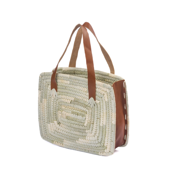 Cartera de ñocha con asas de cuero - Primeros Pueblos